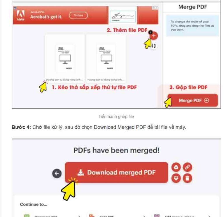 3 Cách Gộp file PDF online miễn phí trên máy tính - Sửa Máy Tính Tại Nhà